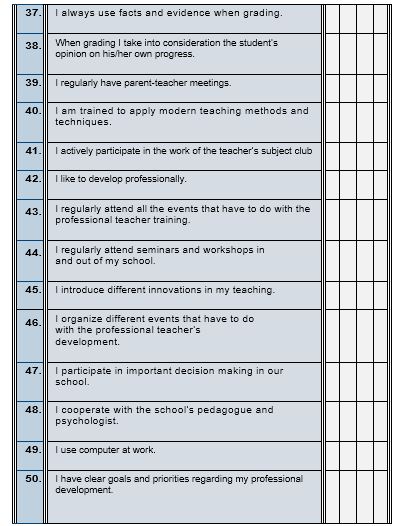 TEACHER’S SELFEVALUATION QUESTIONNAIRE – AdviserEdu / Educating